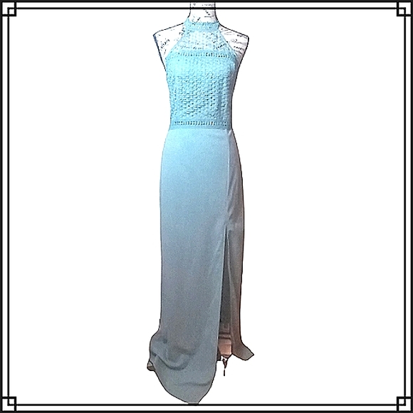 Boohoo | Dresses | Boohoo Ax Paris High Neck Crochet Full Length Prom ...